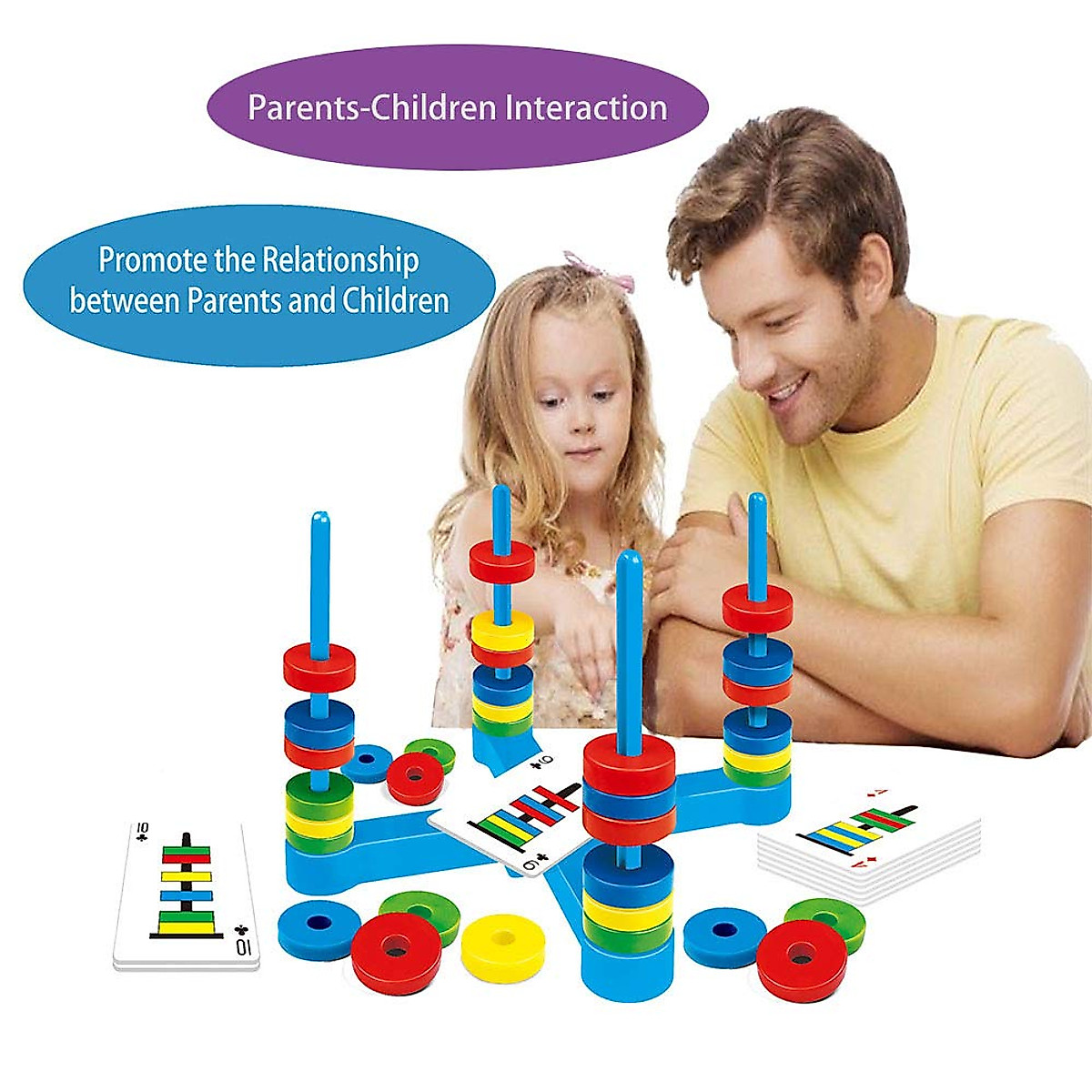 Board Games, Toptrend Magnetic Ring Matching Kids Game for 4-6 Boys & Girls STEM Science Toys Fun Family Match Cards Game Holiday