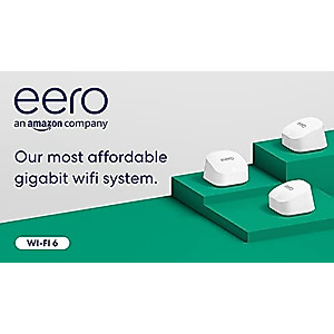 Amazon eero 6+ mesh Wi-Fi system | Fast and reliable gigabit speeds | connect 75+ devices | Coverage up to 4,500 sq. ft. | 3-pack, 2022 release