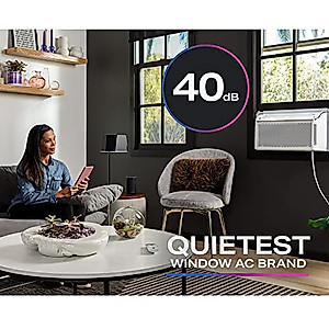 GE Profile Ultra Quiet Window Air Conditioner 6,200 BTU, WiFi Enabled Energy Efficient for Small Rooms, Easy Installation with Included Kit, 6K Window AC Unit, Energy Star, White