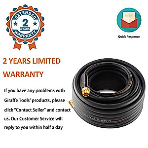 Giraffe Tools Hybrid Garden Hose 5/8 in. x 100 ft. Lightweight, Durable Water Hose with Sleeves, No-kink, Leakproof, Heavy Duty Gardening Hose with Male to Female Fittings
