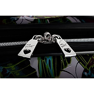 Betsey Johnson Designer 20 Inch Carry On - Expandable (ABS + PC) Hardside Luggage - Lightweight Durable Suitcase With 8-Rolling Spinner Wheels for Women (Magenta Butterfly, 20in)