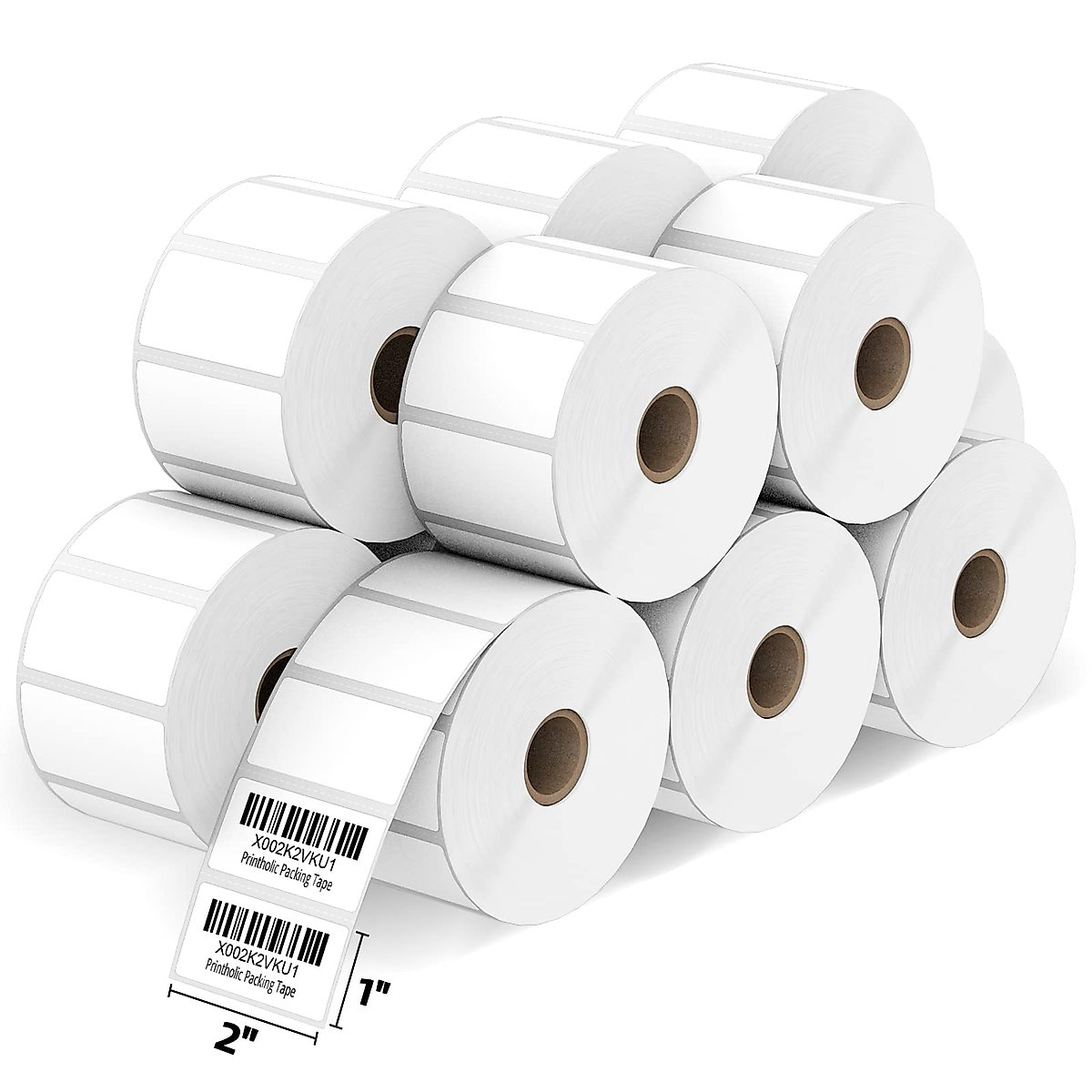 Printholic 12 Rolls 2" x 1" Direct Thermal Labels for Barcodes Postage Address Shipping Labels Compatible with Rollo & Zebra Desktop Printers Adhesive - 1300 Labels/Roll