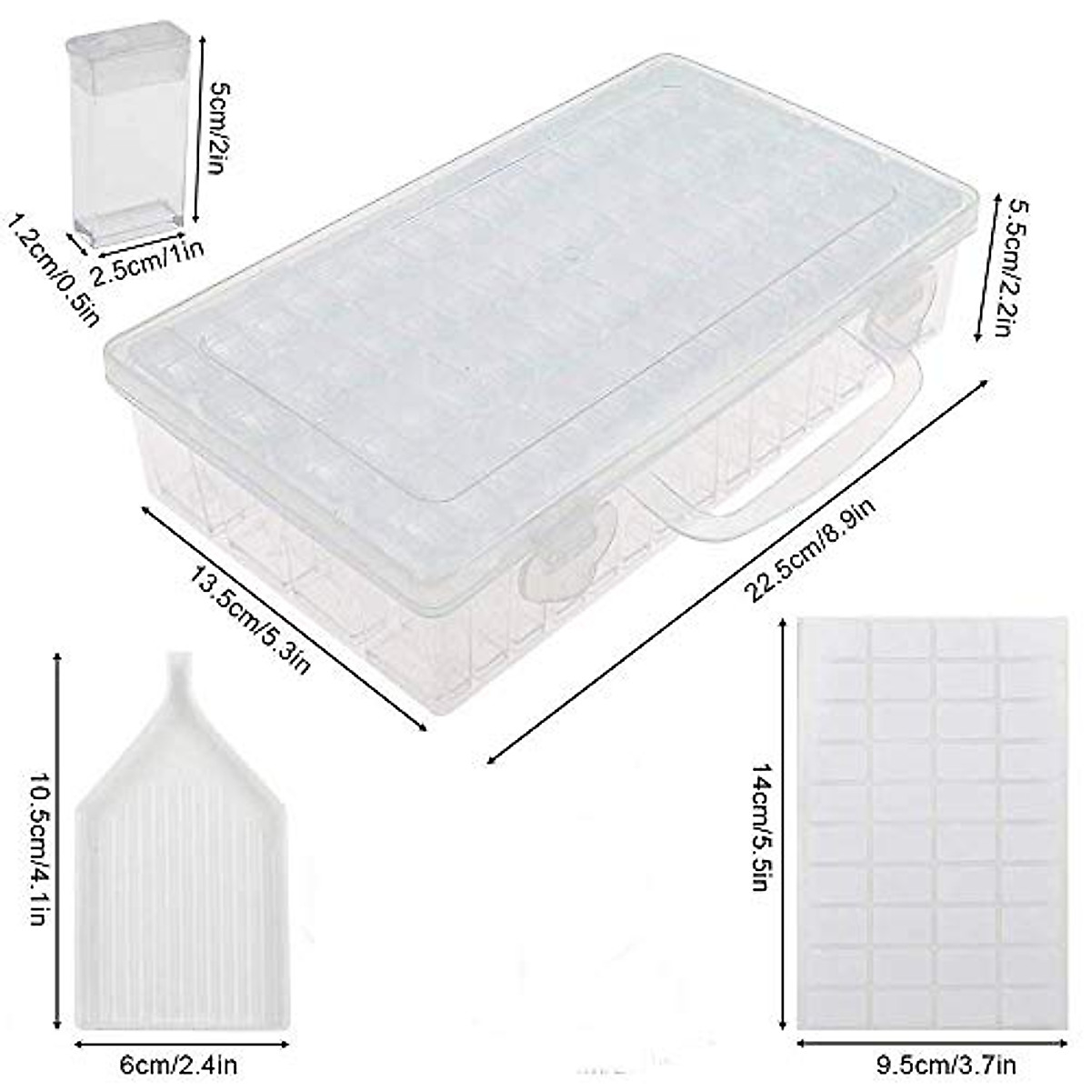 SGHUO 6 Pack 28 Grids Diamond Painting Boxes and 64 Slots 5D Diamond Painting Storage Containers with 600pcs Label Stickers for DIY Art Craft, Sewing, Nail Diamonds