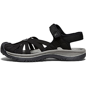 KEEN Women's Rose Casual Closed Toe Sandals, Black/Neutral Gray, 8.5