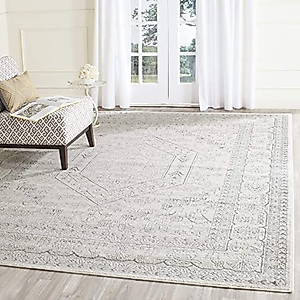 SAFAVIEH Adirondack Collection 8' x 10' Ivory / Silver ADR108B Oriental Medallion Non-Shedding Living Room Bedroom Dining Home Office Area Rug