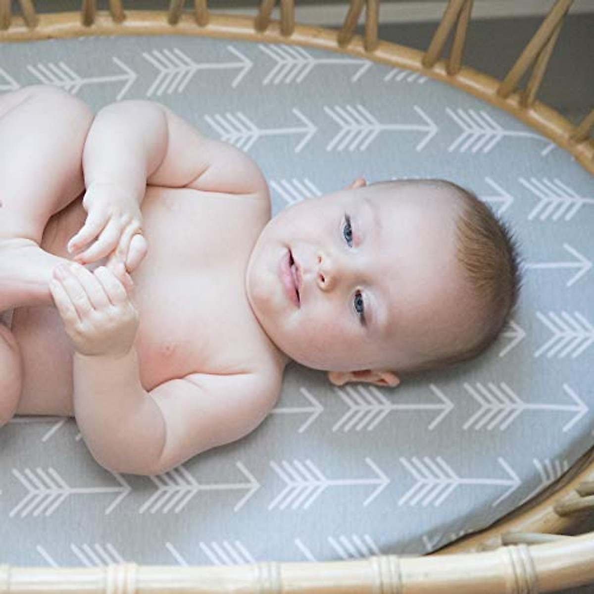 Bassinet Sheets for Baby Girl & Baby Boy | Nursery Bedding Mattress Cover & Changing Pad Cover | Universal Size Fitted Sheet for Bassinet for Baby & Mattress Pad | Ultra-Soft Cotton Fabric 2-Pack Set