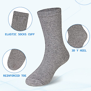 Kids Boy Girls Classics Athletic Socks Little Toddlers Casual School Uniform Sports Soft Breathable Cotton Crew Socks (10 Pairs Black&Grey, 6-8 Years)