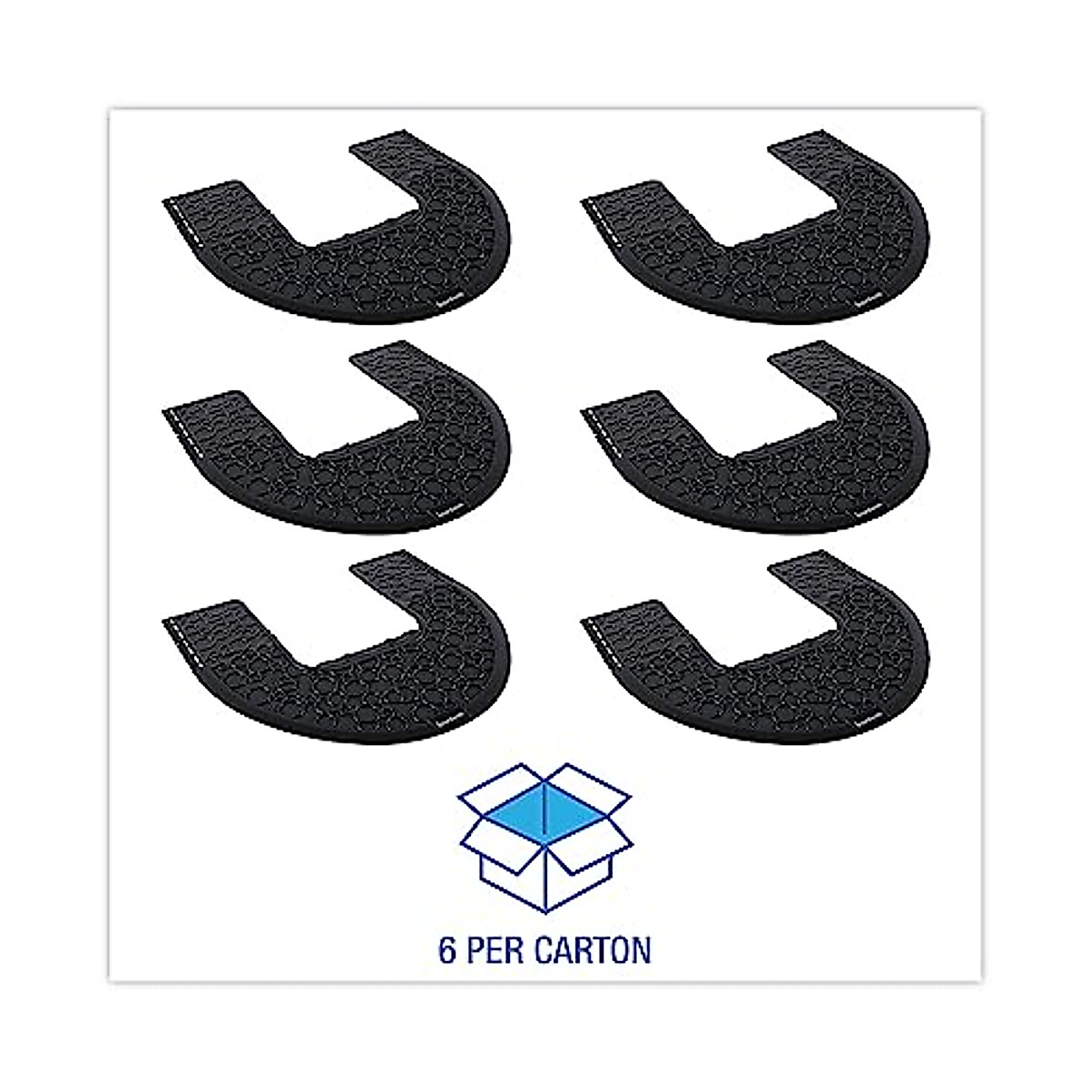 Boardwalk CMBB Commode Mat 2.0, Absorbant, Rubber, 22 x 22, Black, 6/Carton