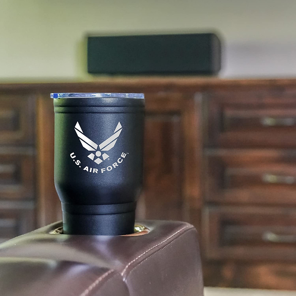 Military Gift Shop 30 oz Air Force Coffee Travel Mug | Double Wall Vacuum Insulated Coffee Tumbler | Stainless Steel Coffee Mug With Lid & Straw | Air Force 30oz Tumbler