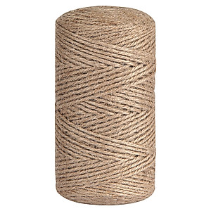 tifanso Natural Jute Twine String - 328 Feet Garden Twine, Twine for Crafts, Hemp Twine Rope, Brown Jute Twine for Gift Wrapping, Gardening, Packing and Wedding Decor