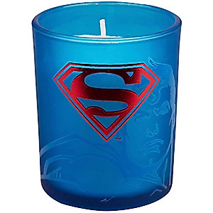 Insight Editions DC Comics Justice League Glass Votive Candles - Set of 4 - Superman, Wonder Woman, Flash, Batman - Unscented - 3 oz Each