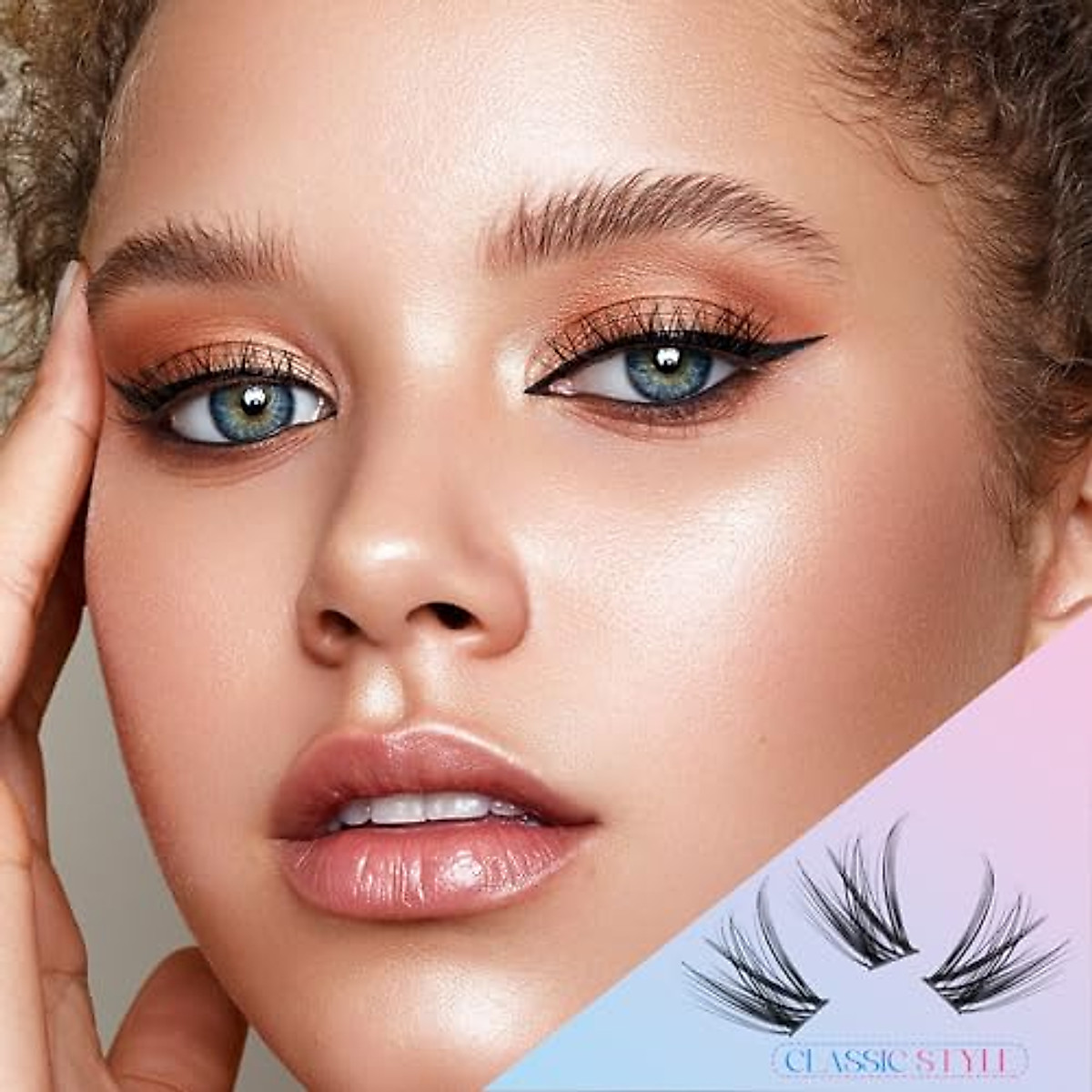 LANKIZ DIY lash Extensions Wispy, Lash Clusters Individual Lash Extensions,168 Clusters C+ D Mix Curl, Soft & Lightweight 10-16mm Mix Resuale Wide Band+Mix Style Cluster Lashes (Classic C/D)