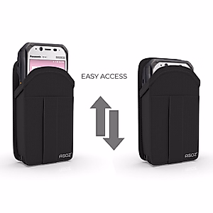 Agoz Panasonic TOUGHBOOK N1 T1 Scanner Holster, Rugged Case Pouch for Panasonic TOUGHBOOK FZ-N1, TOUGHBOOK FZ-T1 Handheld Barcode Touch Mobile Computer, Cover w/Strong Metal Clip Belt Loops, Card Slot