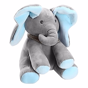 13MARCH Snuffy The Elephant - Musical Peek-a-Boo Elephant Toy - Interactive Stuffed Baby Animal with Moving Ears for Baby - Hide and Seek Fun - Elephant Plush Baby Toy