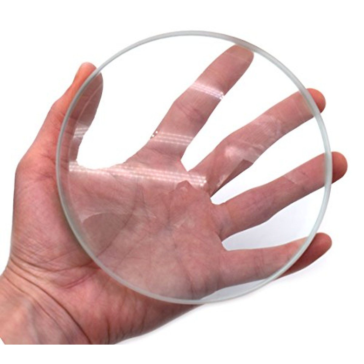 Top Spinning Base, 5" (125mm) Surface, 12mm Thick - Double Concave - Premium Optical Glass Lens, 20mm Focal Length - Optically True - Ground, Beveled Edges - Eisco Labs