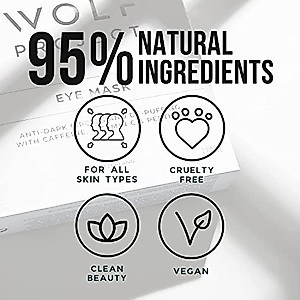 Wolf Project Under Eye Mask for Dark Circles and Puffiness with Caffeine, Vitamin C, Peptides to Instantly Reduce Dark Circles, Puffy Eyes, Undereye Bags, and Wrinkles (10 Pairs)