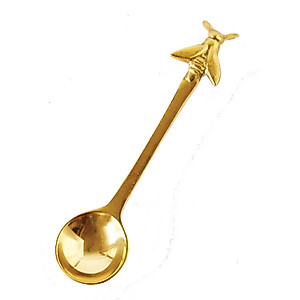 Creative Co-Op Bumble Bee Themed Gold-Colored Brass Spoon
