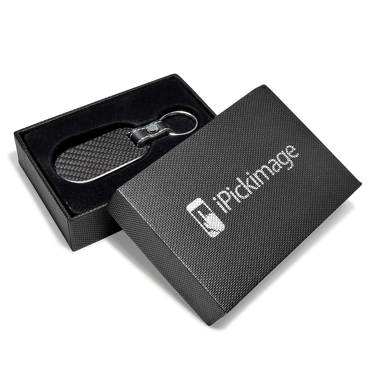 iPick Image Made for Honda Civic Si 100% Real Black Carbon Fiber Tag Style Key Chain