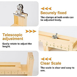 LUTER Wood Jig Bracelet Maker, Telescopic Adjustable Bracelet Maker Making Kit Wood Bracelet Jig U Shape Clear Scale Bracelet Jig with 2 Clamps for DIY Craft Hand Bracelet Knitting Tool