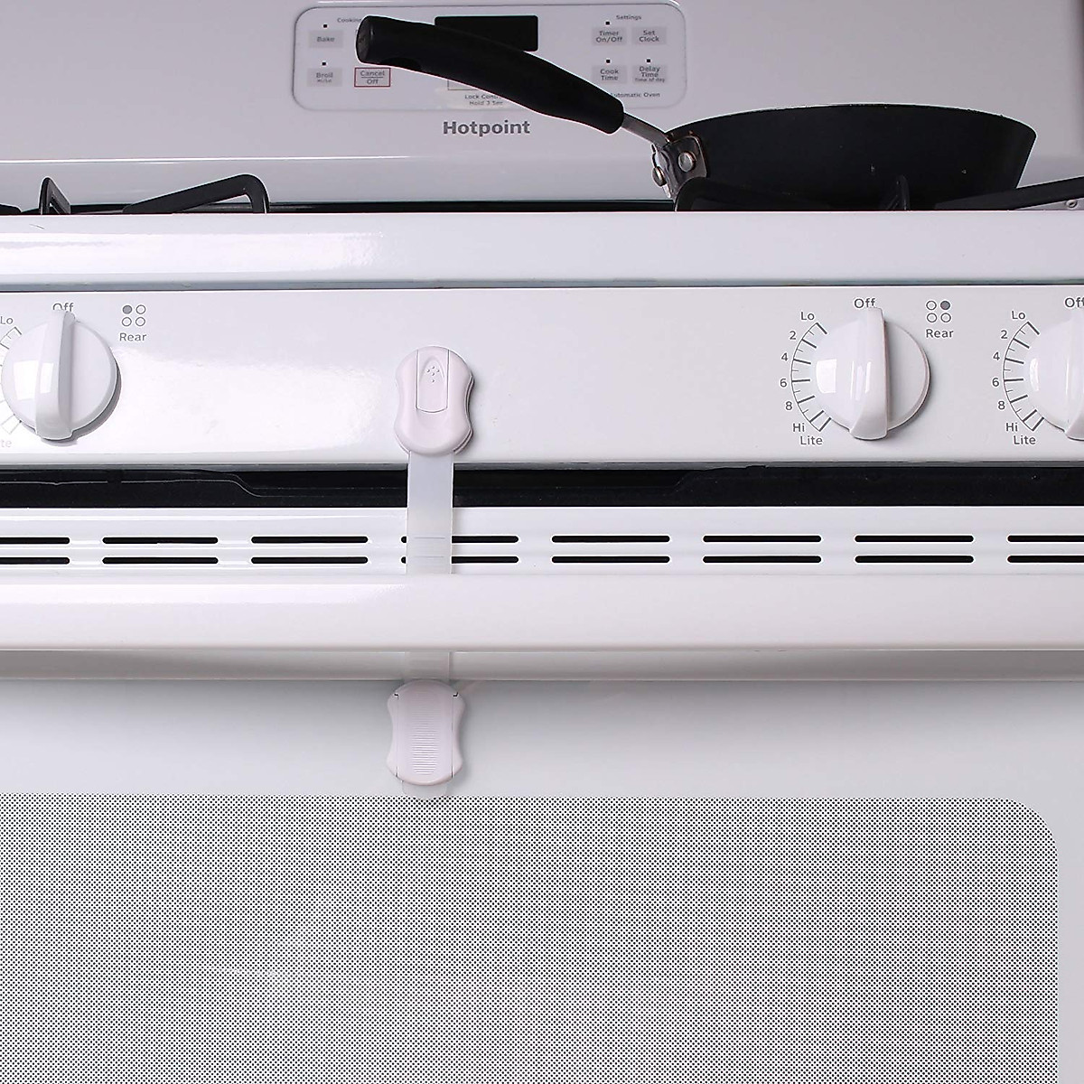 Baby Ziz Adjustable Strap Child Safety Refrigerator Lock, Cabinet Locks | 6 Pack with 2 EXTRA 3M Adhesive | White