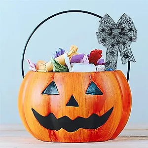 ACSENCETER Wired Ribbon - 2.5" x 10 Yards, Perfect for DIY Handmade Spider Web Pattern Gift Ribbon Wrapping Party Decorations, All Handmade and Sewn Halloween Fabrics