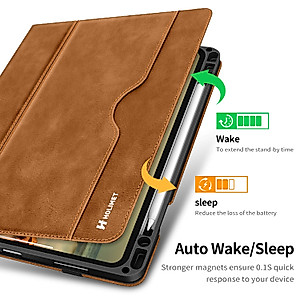 H HOLIMET Case for iPad Pro 11 inch 2022 4th/3rd/2nd/1st Generation 2021/2020/2018 with Pencil Holder PU Leather Protective with Pocket Soft TPU Back Shockproof