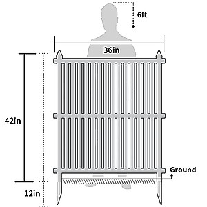 Beimo Privacy Fence Panels Screen Outside, Air Conditioner Fence Vinyl Plastic Outdoor Garbage Trash Can Enclosure, 2 White Panels, 36 "W x 42 "H with Metal Stake
