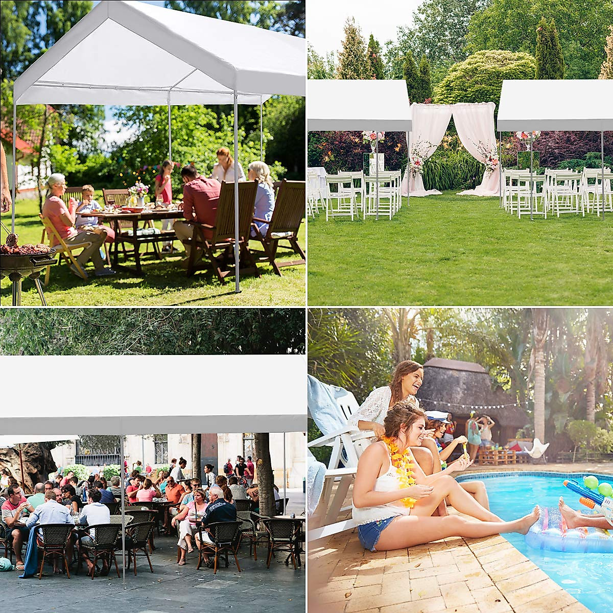 Tangkula Carport 10 x 20 Heavy Duty Portable Car Canopy All-Purpose Water-Resistant Carport Outdoor Party Canopy Garage Cover Instant Shelter