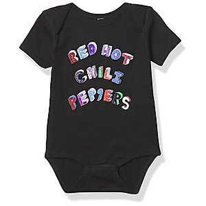Red Hot Chili Peppers Unisex-Baby Official Cartoon Onesie, Black, 6 Months