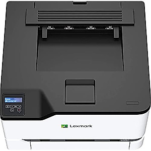 Lexmark C3224dw Color Laser Printer with Wireless capabilities, Standard Two Sided printing, Two Line LCD Screen with Full-Spectrum Security and Prints Up To 24 ppm (40N9000),White, Gray
