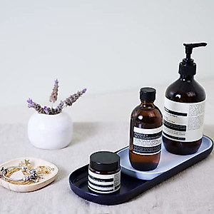 Set of 3 Modern Decorative Nesting Tray - Vanity Decor | Perfume, Makeup, Jewelry Organizer | Key Bowl | Great for Bathroom, Bedroom, Kitchen, and Entryway (Blue)