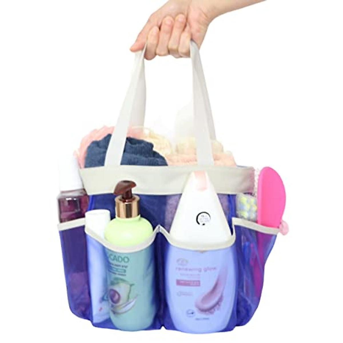 Shower Caddy Portable Mesh Bag for College Dorm Room Essentials , Camping Essentials ,Dorm Decor ,Travel ,Gym Shower Bag , Bathroom Accessories - Quick Dry Waterproof Shower Tote Bag 9" x 8" .