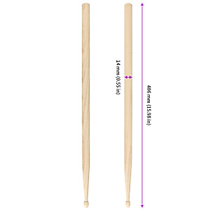 JEUIHAU 18 Pairs Maple Drum Sticks, 5A Wood Tip Drumstick, Classic Wooden Drumsticks for Student and Adult