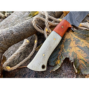 Perkin Hunting Knives 12 Inches Damascus Steel Knife Full Tang Fixed Blade Knife FBE111