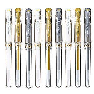 Uni-Ball Signo UM-153 Broad Point Gel Impact Pen, 1.0mm, White/Gold/Silver, 3 pens each/Total 9 pens (Japan Import)