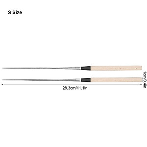 1 Pair Reusable Chopsticks, Stainless Steel Cooking Chopsticks Japanese Sushi Chopstick with Wood Handle(S)