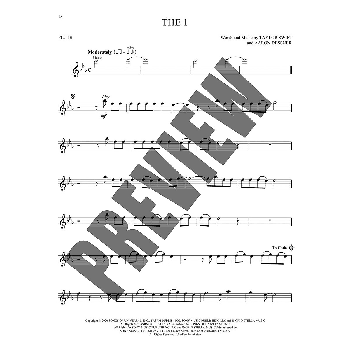 Taylor Swift - Selections from Folklore & Evermore: Flute Play-Along Book/Online Audio (Hal Leonard Instrumental Play-along)