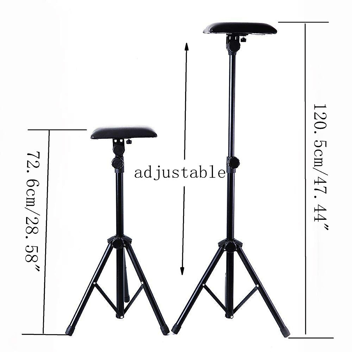 Tattoo Armrest Stand,Foldable Sponge Pad Tattoo Arm Leg Rest Stand Tripod with Adjustable Height for Tattoo Supplies Arm Bar Pad PVC Leather Chair Stand