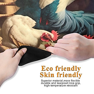 GOODOLD Farm Chicken House Yoga Mat, 71 x 26 Inch Non-slip Yoga Mats Folding Travel Exercise Mat Indoor Outdoor Gym Pilates with Storage Bag for Women Men