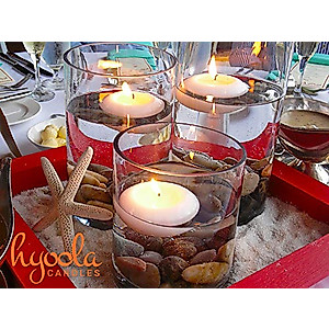 HYOOLA Premium White Floating Candles 3 Inch - 8 Hour - 12 Pack - European Made