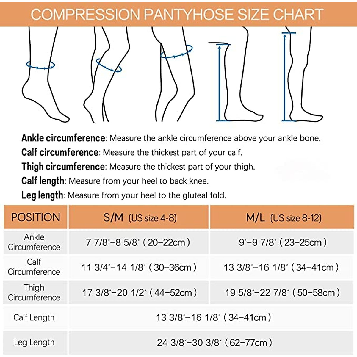 Compression Pantyhose 8-15mmHg for Women's Medical Quality Footless Support Stocking Compressive Tights