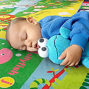 beetoy Baby Play Mats for Floor Crawling Mat Baby Play Rug Foldable Non-Slip Large Super Soft Extra Thick Plush Surface Animal Alphabet Play Mat for Baby (59*44 Inch, 6mm)