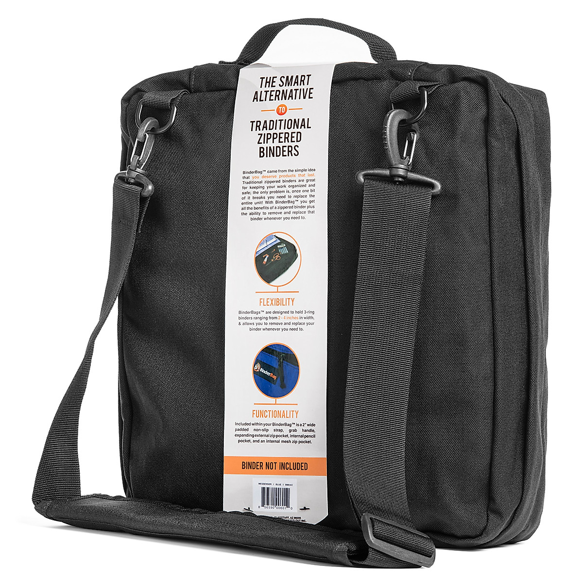 BinderBag Messenger Zippered 3-Ring Binder Bag (Blue)