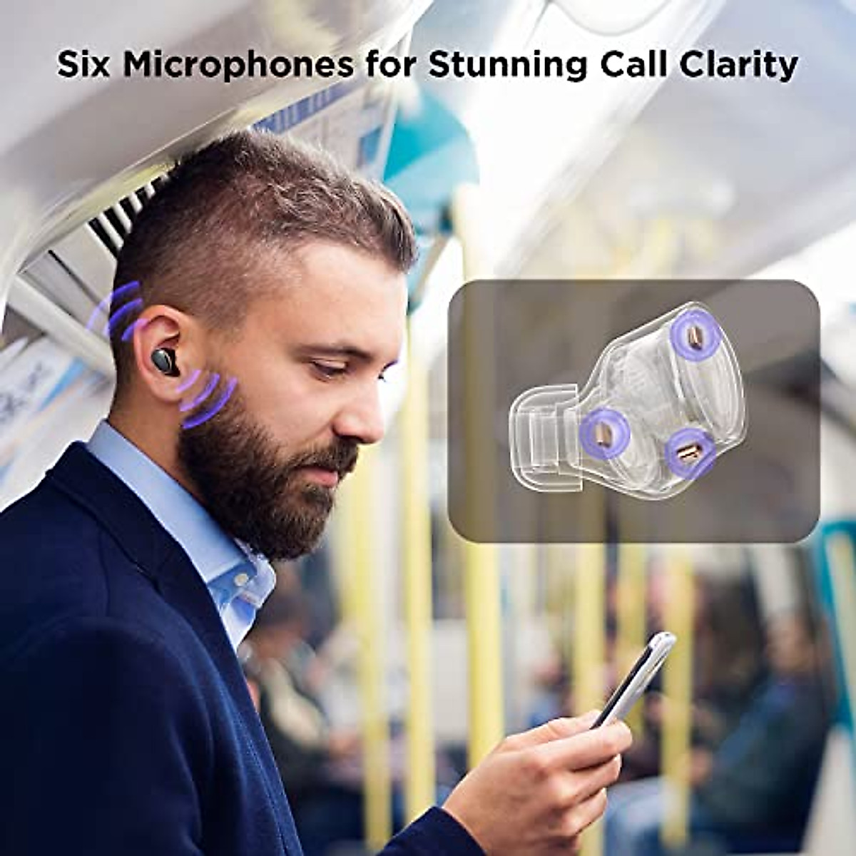 1MORE EVO Noise Cancelling Earbuds, Audiophile Headphones with Dual Drivers, Adaptive ANC, Bluetooth Headphones, HiFi Sound, LDAC, Hi-Res Audio, 6 Mics, 28H Playtime, Wireless Charging, Black