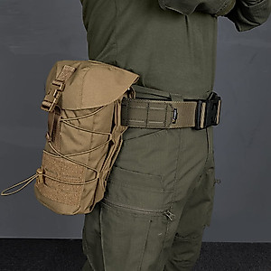 IDOGEAR Tactical Pouch Molle Drawstring Magazine Dump Pouch Mag Recycling Pouch Universal Bag (Coyote Brown)