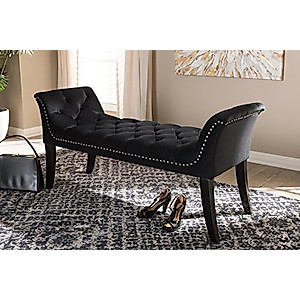 Baxton Studio Herblay Bench, Black