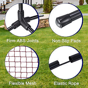 PATIKIL 14Ft Portable Badminton Net, Pickleball Net Set Height Adjustable Tennis Net with Carry Bag for Volleyball Soccer Outdoor Backyard Beach, Black