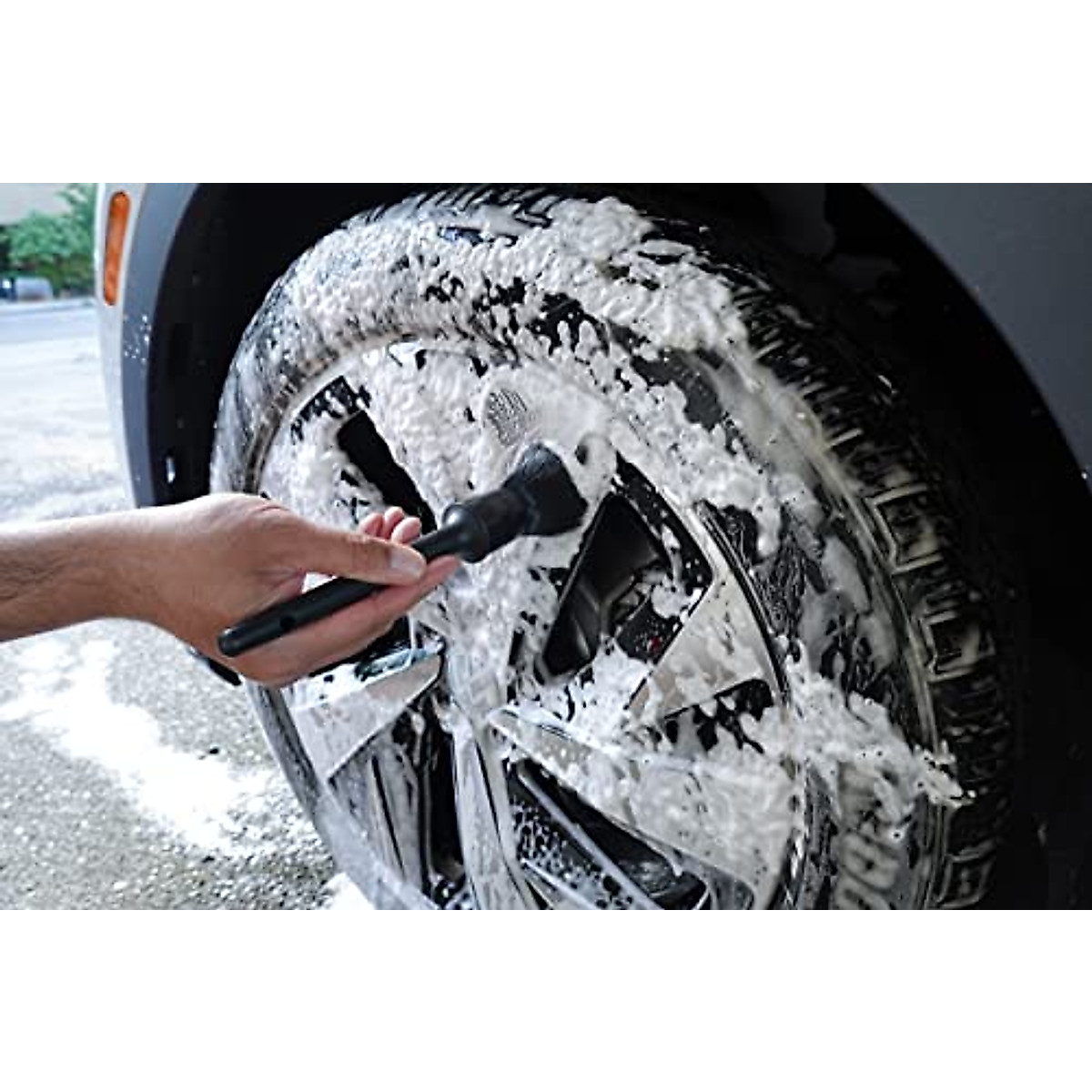 Detail Buddy Natural Boar Premium Heavy Duty Plastic Detailing Brush for Wheels, Interior, Leather, Trim - Set of 3 (Black, Set of 3 - Plastic with Black Boar Hair)