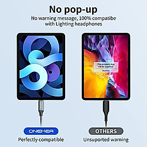 USB-C to Lighting Audio Adapter Cable,USB Type C Male to Lighting Female Headphones Cable Converter Compatible with iPad Pro 2021 MacBook Samsung Galaxy S23 S22 S21 S20+,(Does not Support Charging)