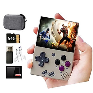Miyoo Mini Plus Retro Handheld, Funny Game Console with 3.5 Inch IPS Display and Preload Games, Portable Game Player Support Onion OS, Built-in Multi-emulations (Grey)